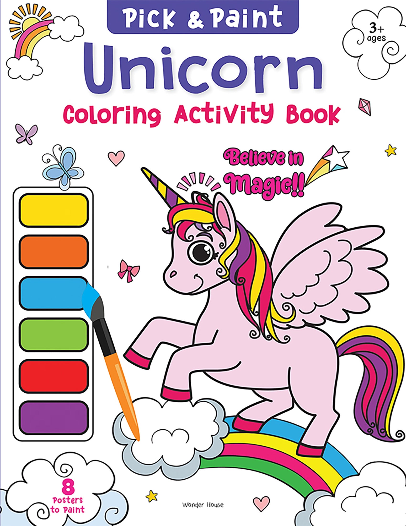 Pick and Paint Coloring Activity Book For Kids: Unicorn by Wonder House ...